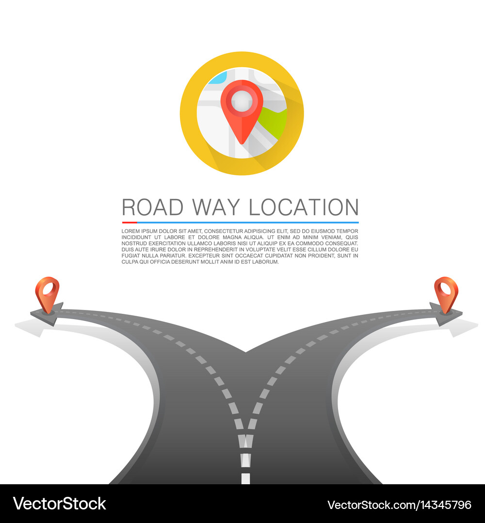 Road choice arrow cover way location Royalty Free Vector