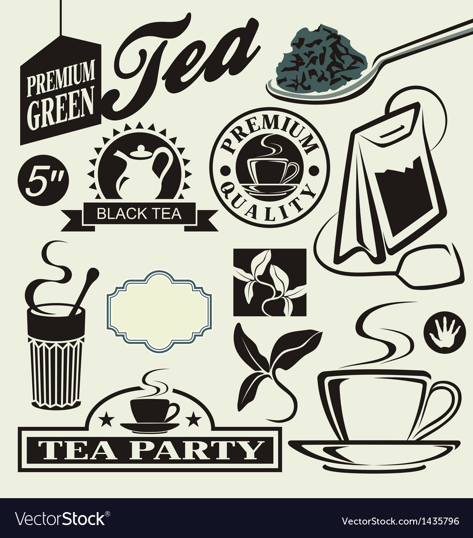 Set for tea Royalty Free Vector Image - VectorStock