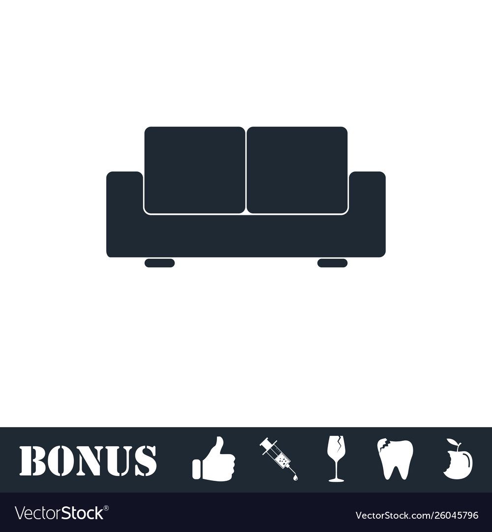 Sofa icon flat Royalty Free Vector Image - VectorStock