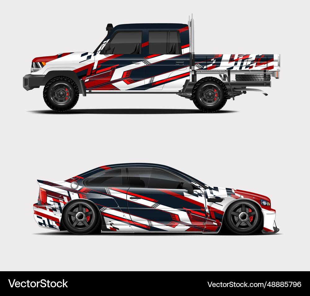 Subtle sophisticated sports car wrap design Vector Image