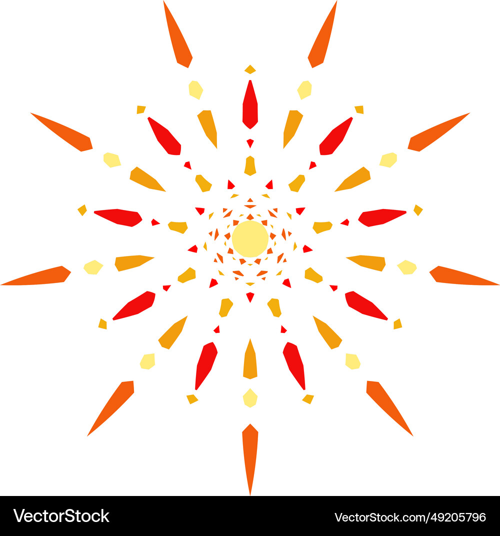 Sun symbol icon hot weather summer Royalty Free Vector Image