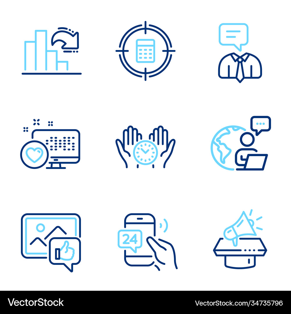 Technology icons set included icon as calculator Vector Image