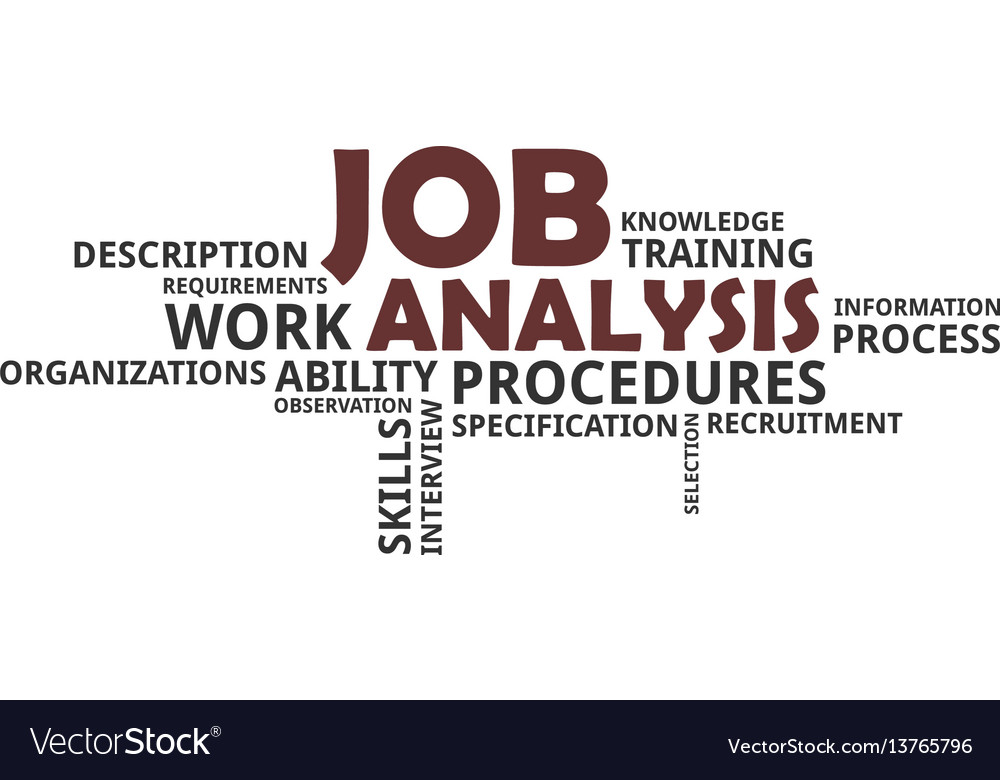 Word cloud - job analysis Royalty Free Vector Image