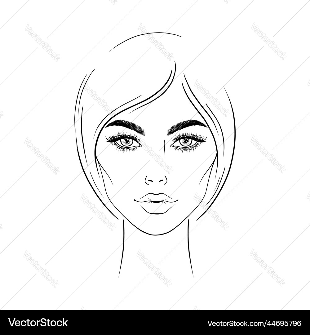 Young woman sketch Royalty Free Vector Image - VectorStock