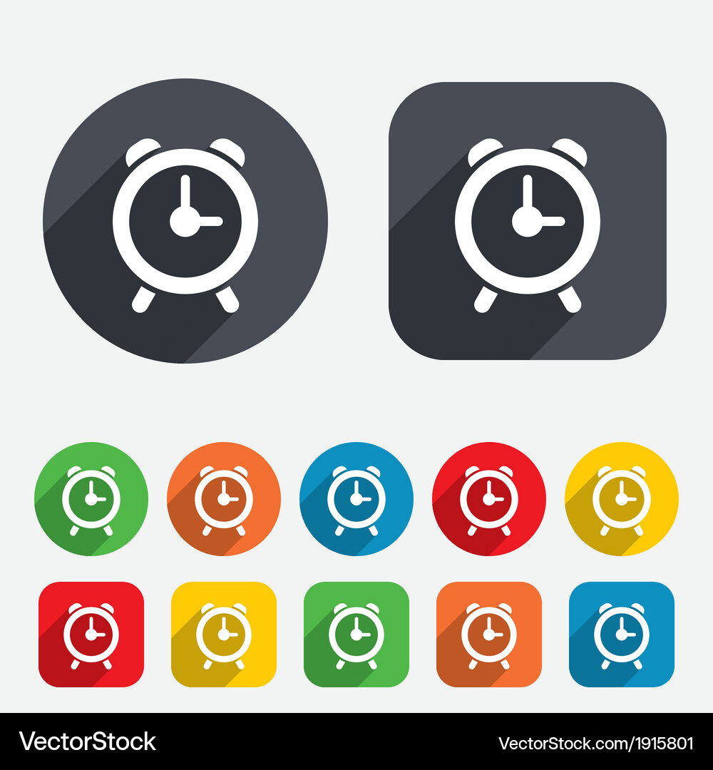 Alarm clock sign icon wake up symbol Royalty Free Vector