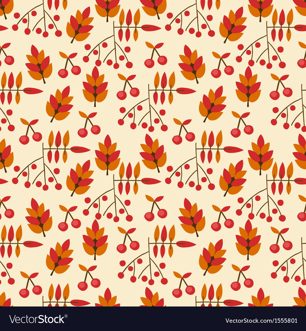 Autumn seamless pattern with wild berries Vector Image