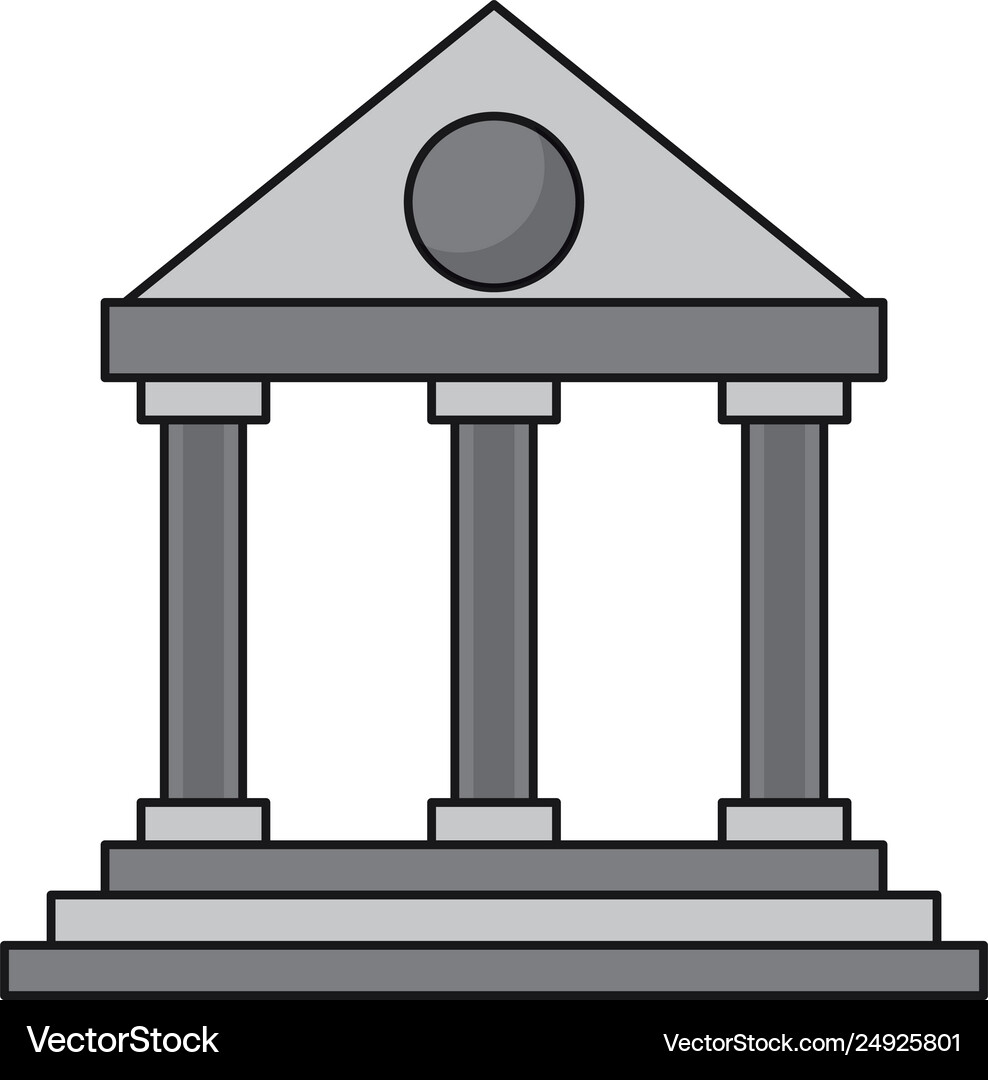 Bank building symbol isolated Royalty Free Vector Image