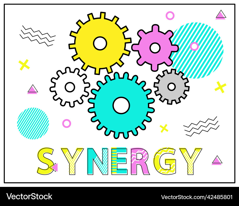 Business synergy and teamwork abstract Royalty Free Vector