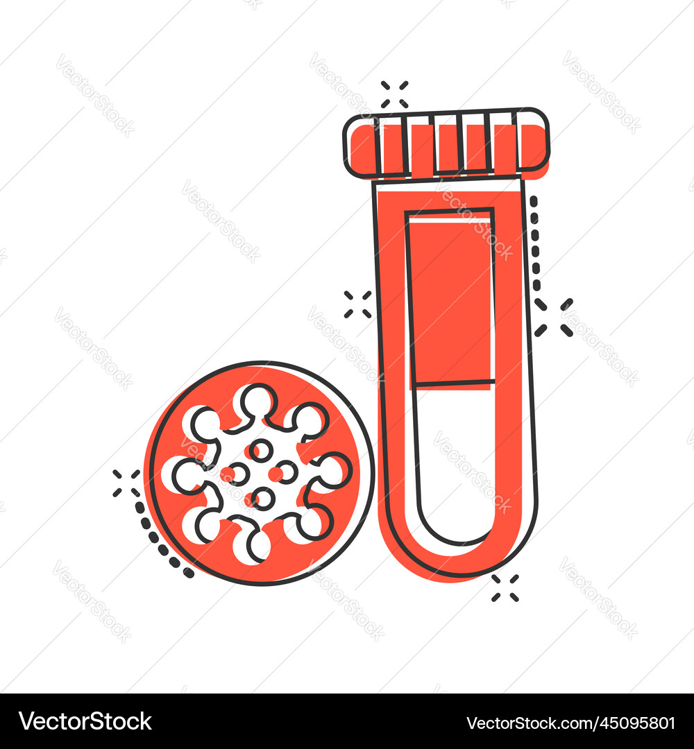 Coronavirus test icon in comic style covid-19 Vector Image