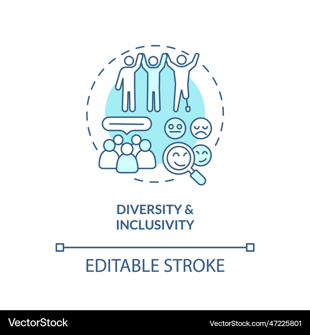 Diversity and inclusivity turquoise concept icon Vector Image