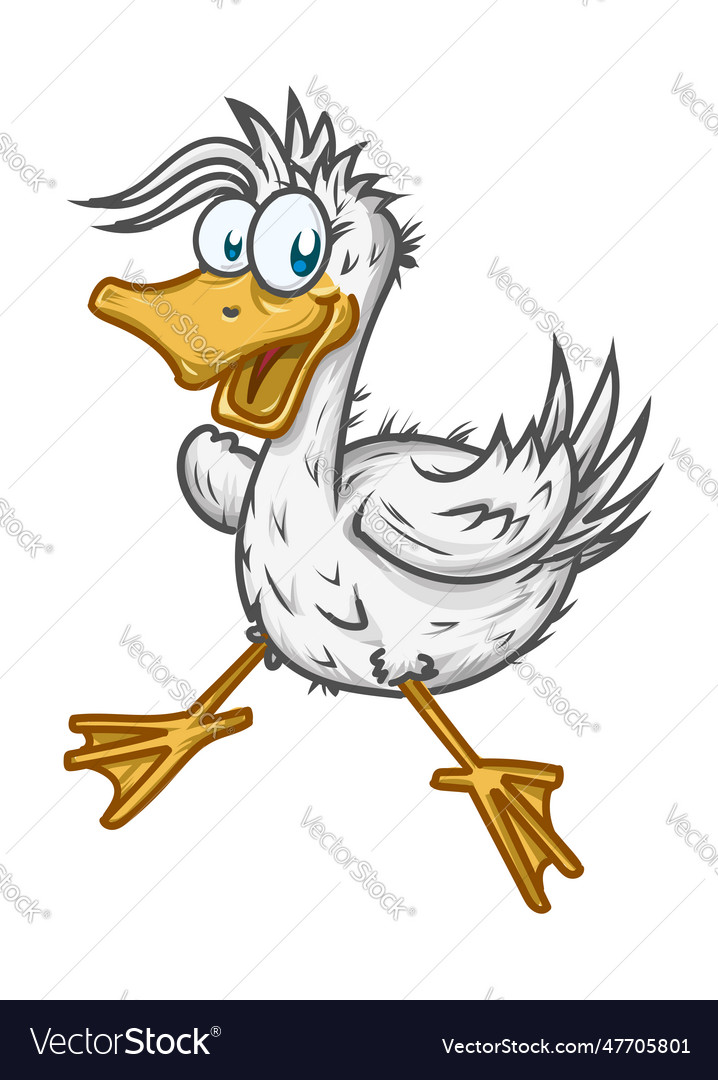 Expression of surprise cartoon duck mascot Vector Image