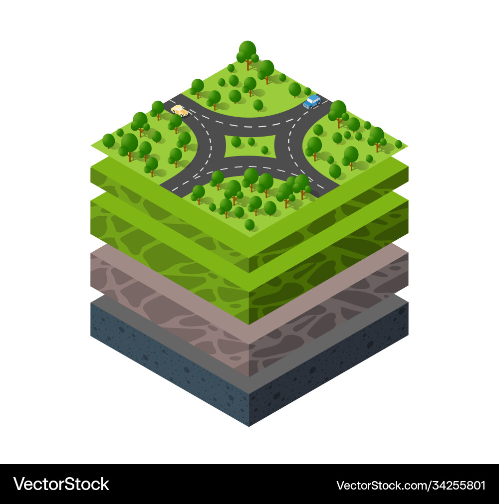 Geological and underground layers soil under Vector Image
