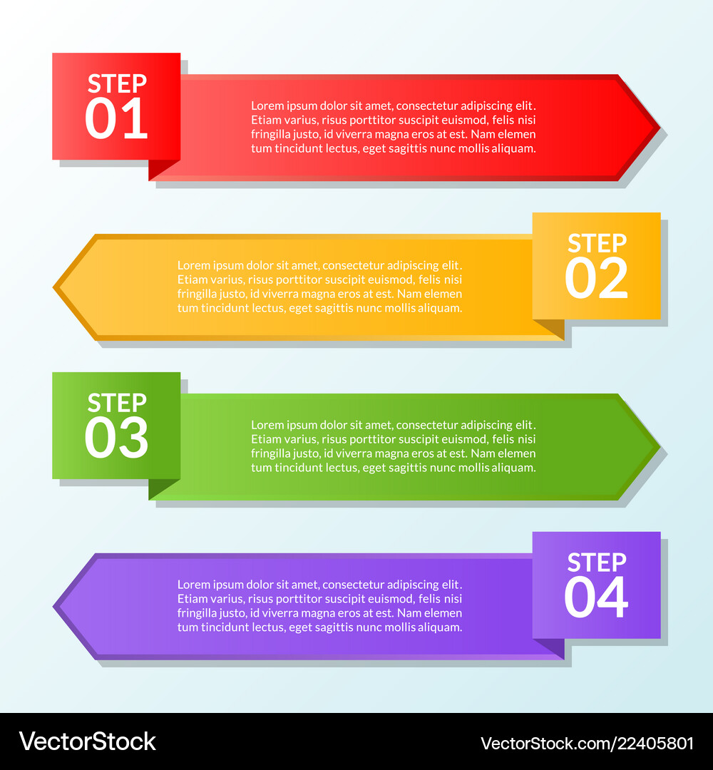 Infographic template of flag four steps Royalty Free Vector
