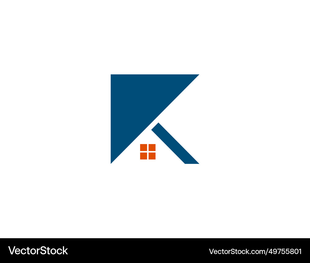 Initial letter k home real estate logo design Vector Image