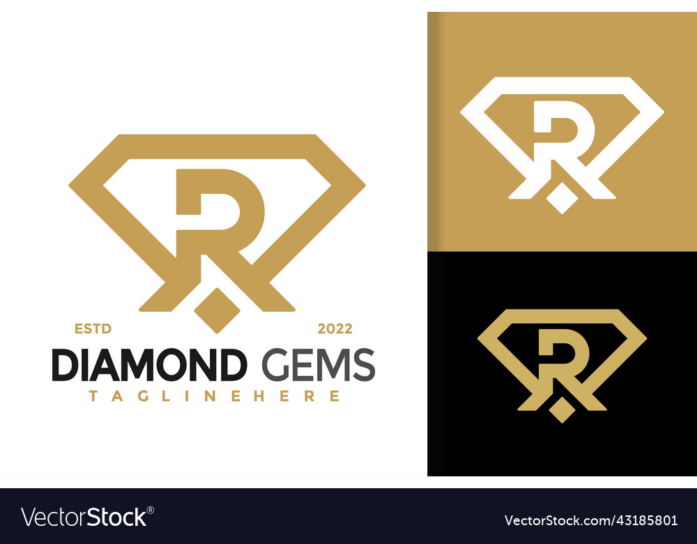 Letter r diamond jewelry logo design brand Vector Image Letter r diamond jewelry logo design brand Vector Image