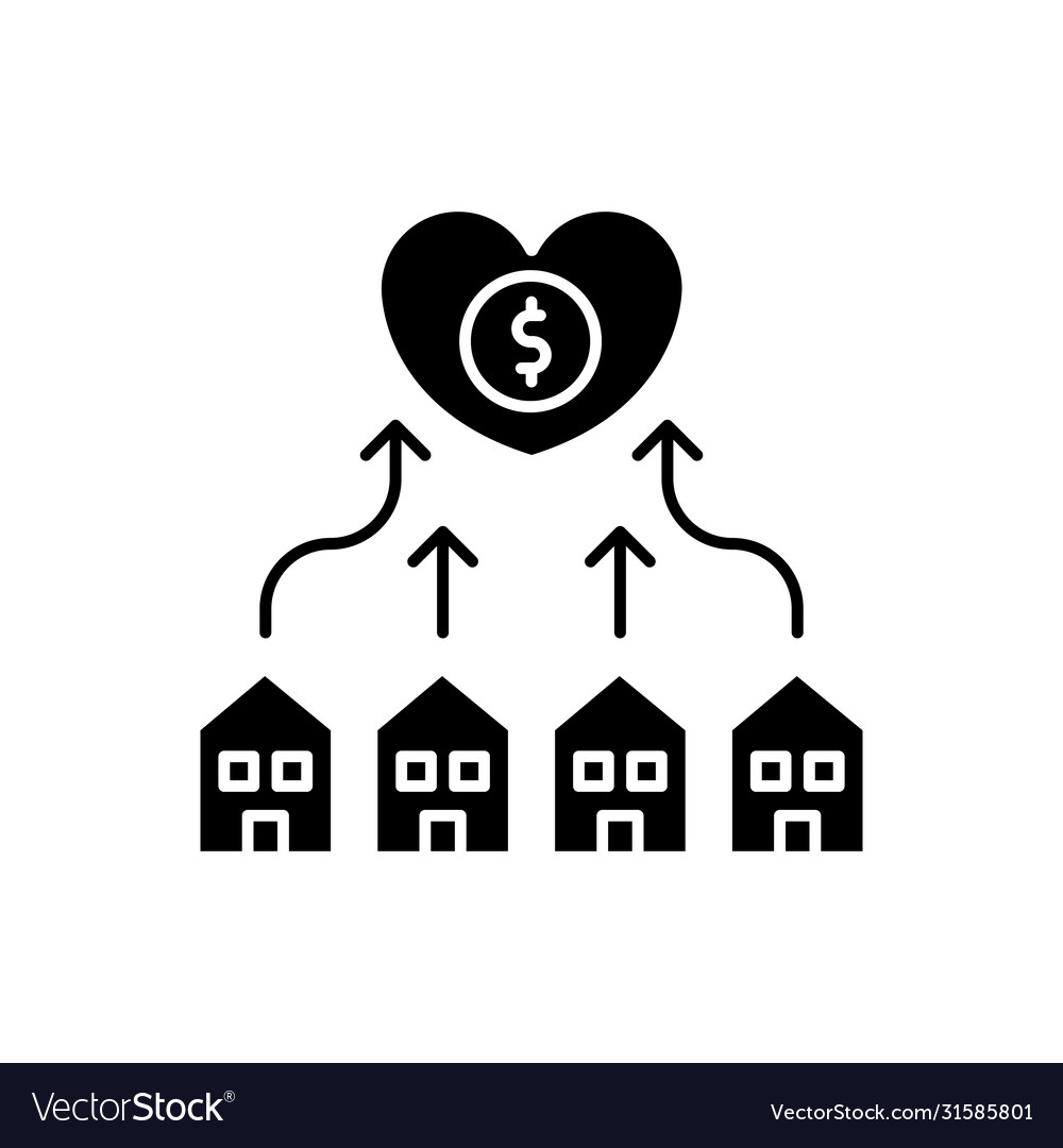 Neighborhood development black glyph icon Vector Image
