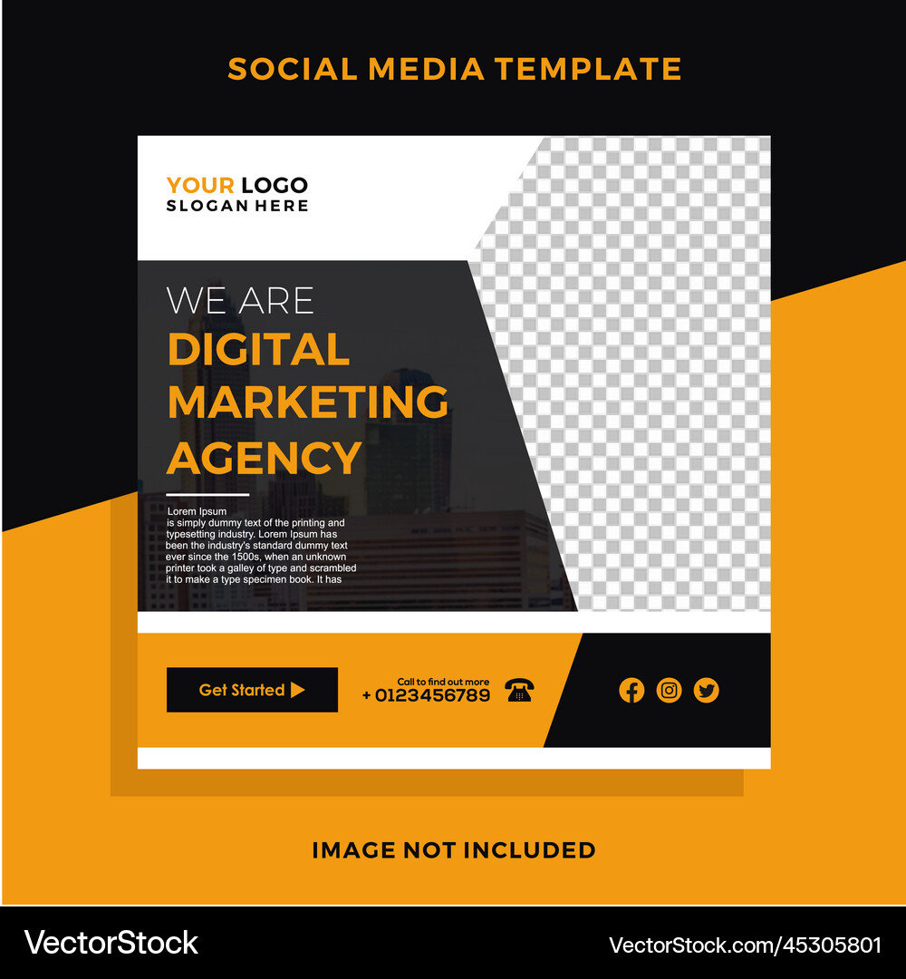 New social media instagram pos Royalty Free Vector Image