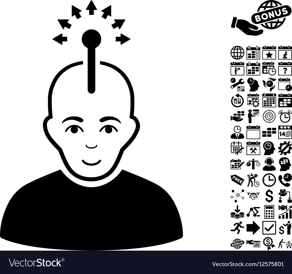 Optical neural interface flat icon Royalty Free Vector Image