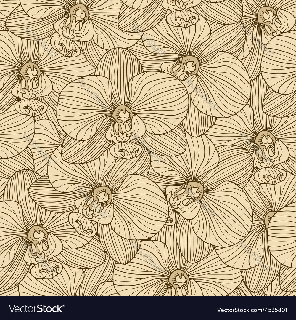 Orchid seamless pattern Royalty Free Vector Image