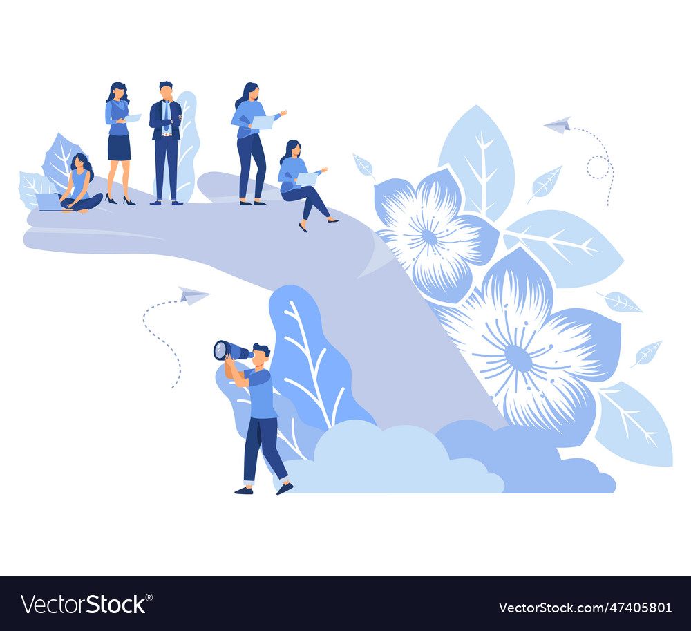 Palm holds people concept of employee care Vector Image Palm holds people concept of employee care Vector Image