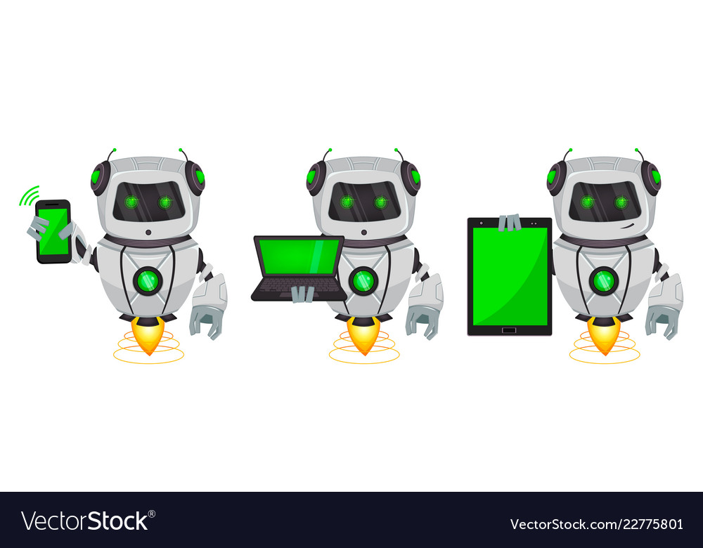 Robot with artificial intelligence bot Royalty Free Vector