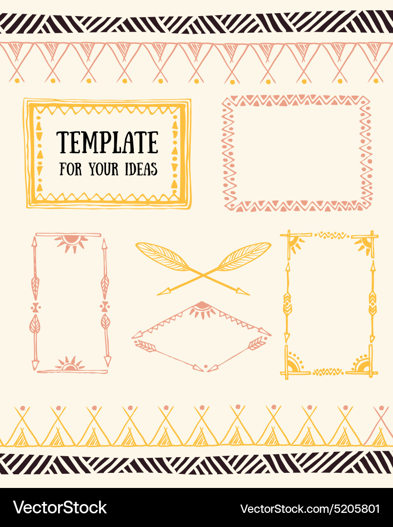 Set of frames with place for your text Royalty Free Vector