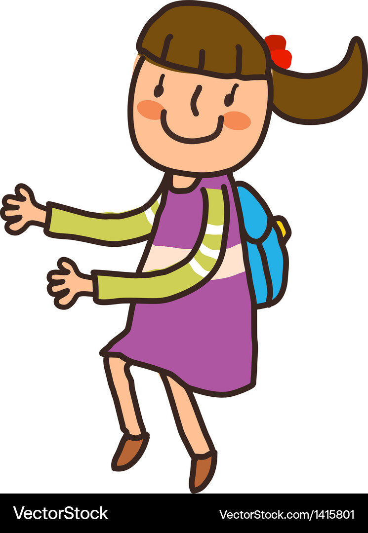 Side view of girl Royalty Free Vector Image - VectorStock