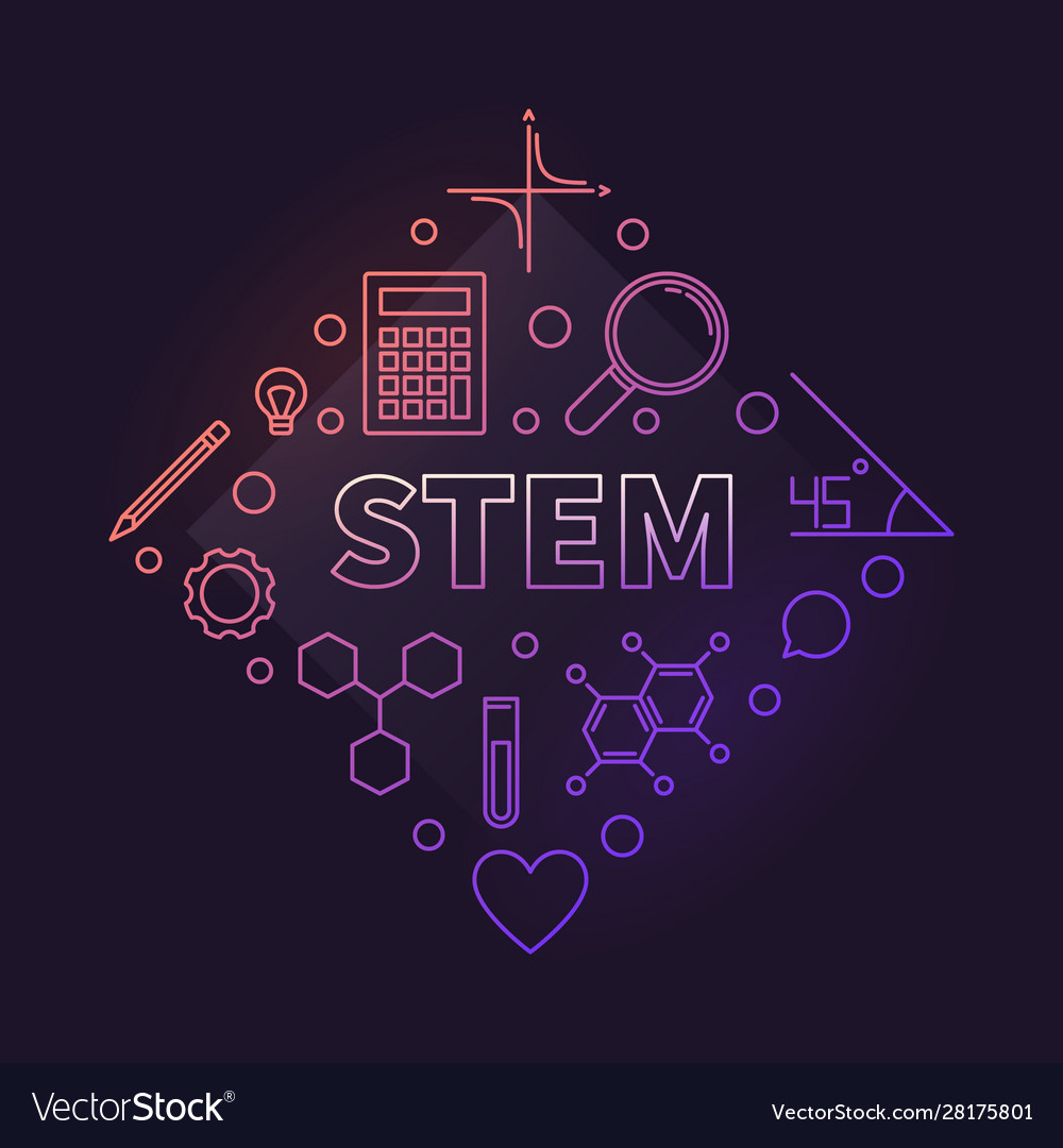 Stem concept colored Royalty Free Vector Image