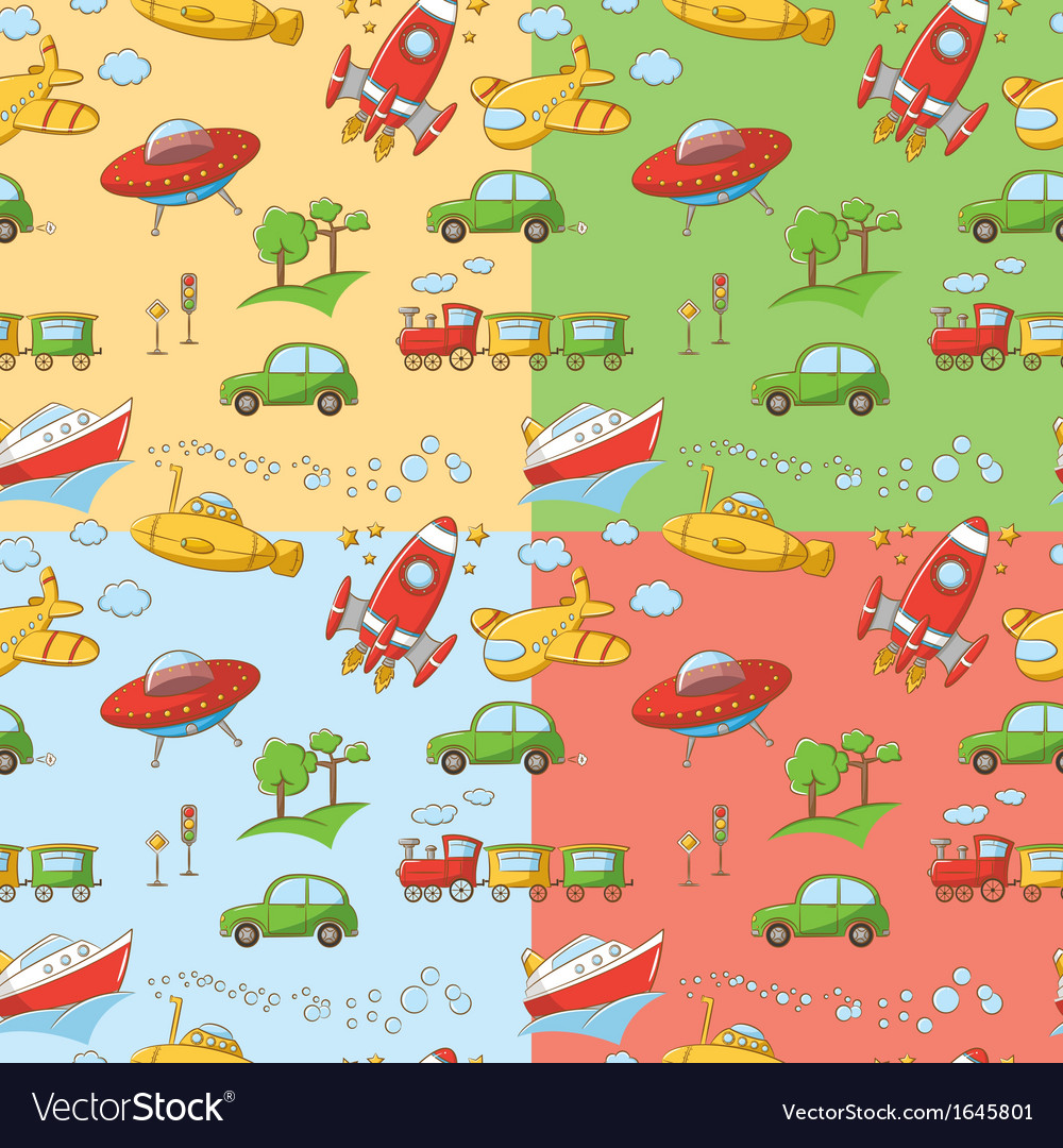 Transportation patterns Royalty Free Vector Image