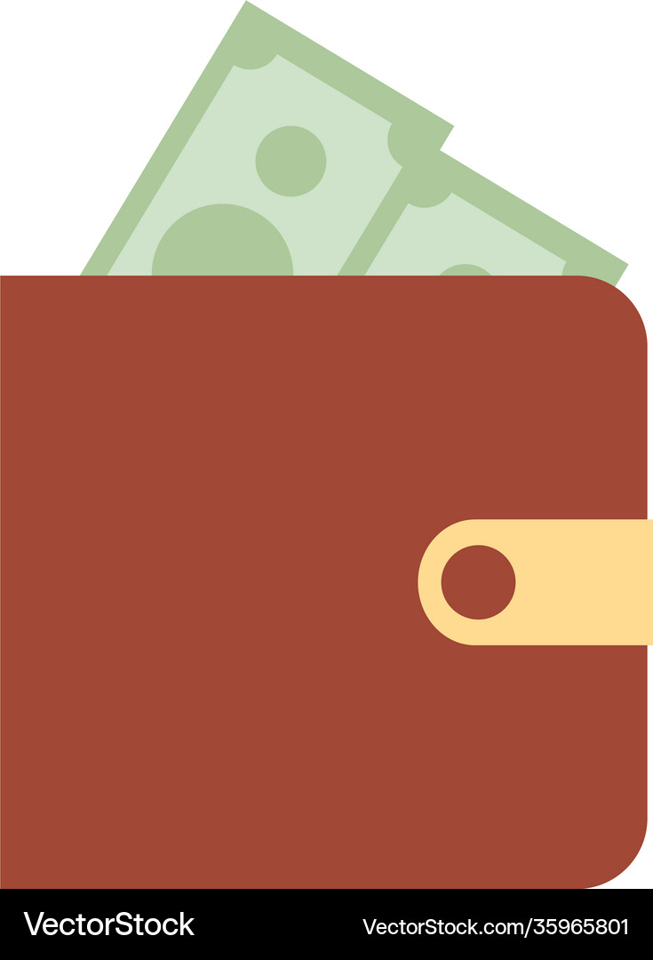 Wallet with money on a white background Royalty Free Vector