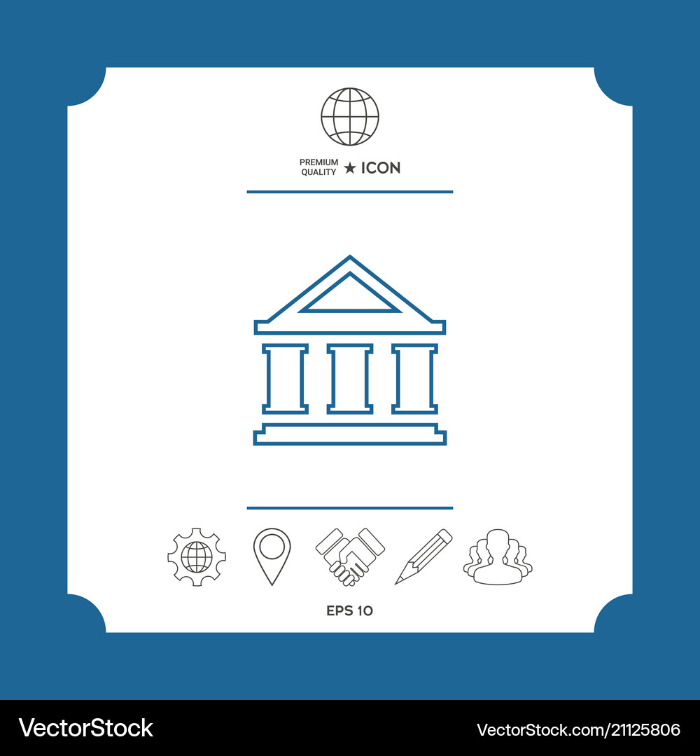 Bank line icon Royalty Free Vector Image - VectorStock
