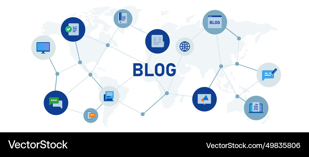 Blog online journal with internet website Vector Image