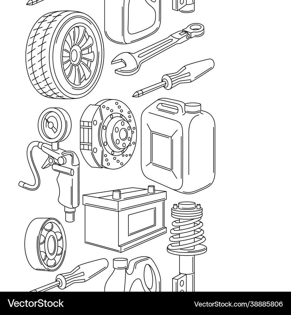Car service seamless pattern auto center repair Vector Image