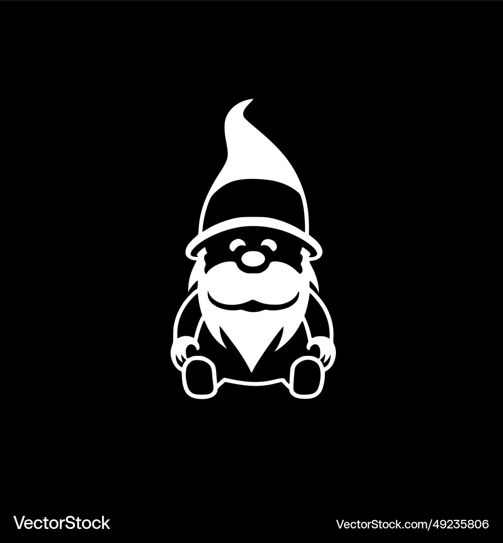 Gnome - black and white isolated icon Royalty Free Vector