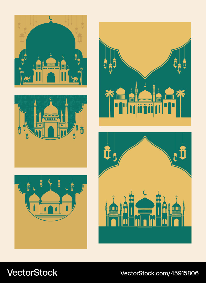 Green and yellow islamic background Royalty Free Vector