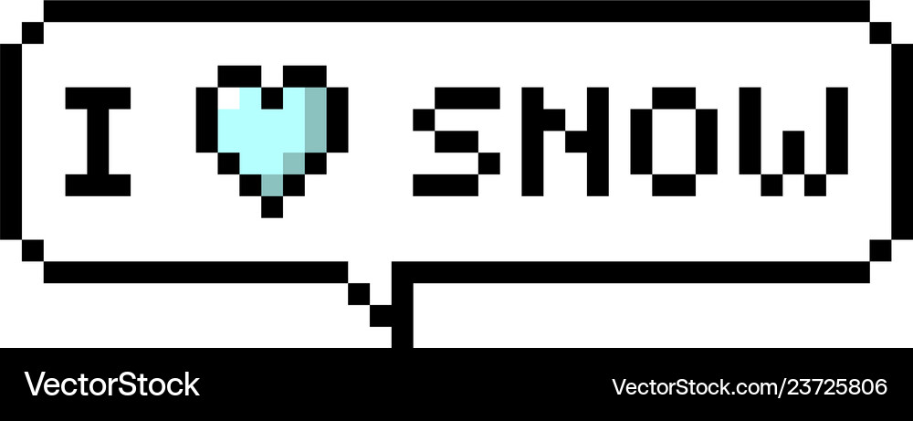 I love snow pixel bubble speech Royalty Free Vector Image