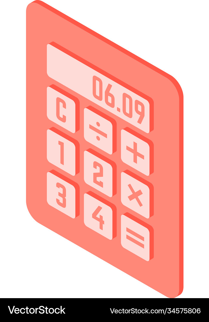 Isometric design calculator for business Vector Image