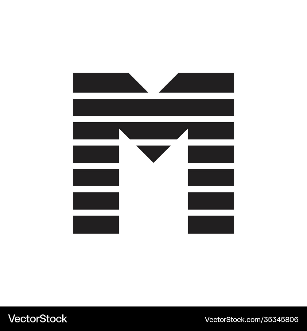 Letter m silhouette symbol logo Royalty Free Vector Image