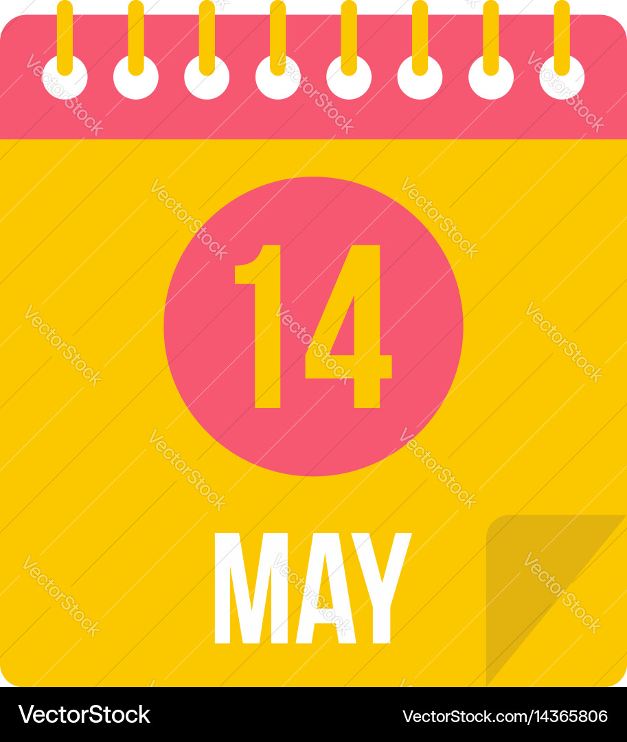May 14 calendar icon isolated Royalty Free Vector Image