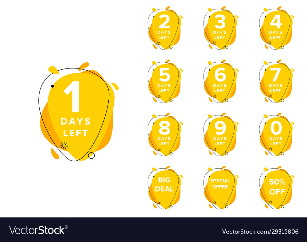 Number days left countdown template Royalty Free Vector