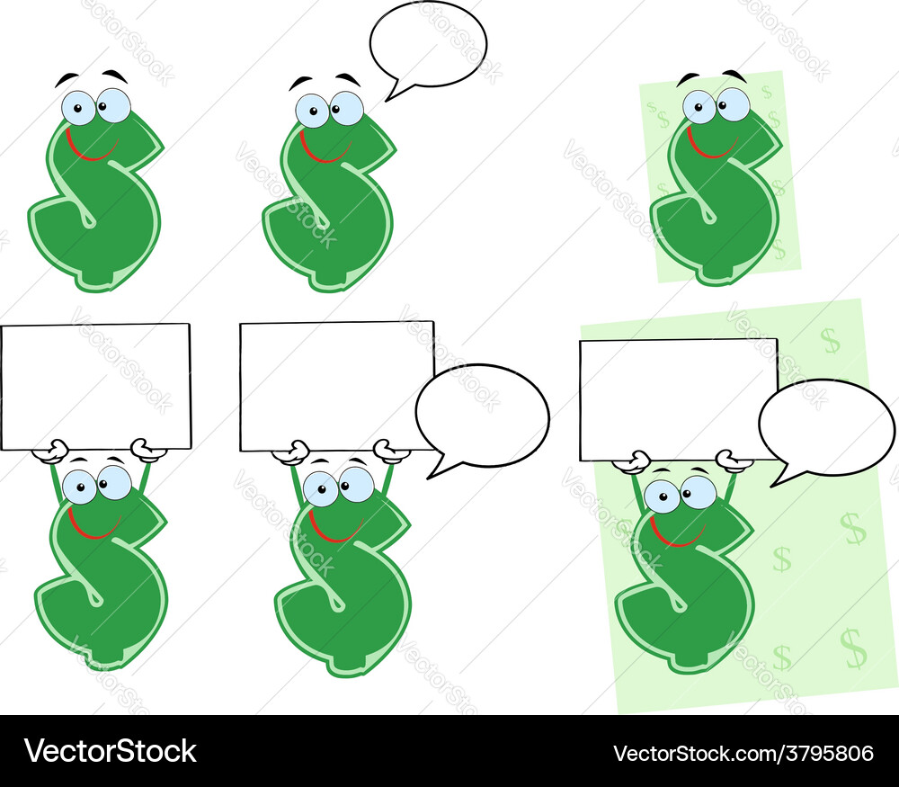 Set of dollar signs Royalty Free Vector Image - VectorStock