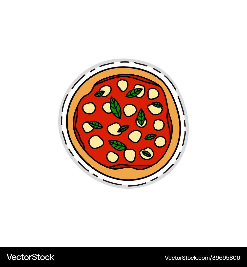 Sticker of pizza Royalty Free Vector Image - VectorStock