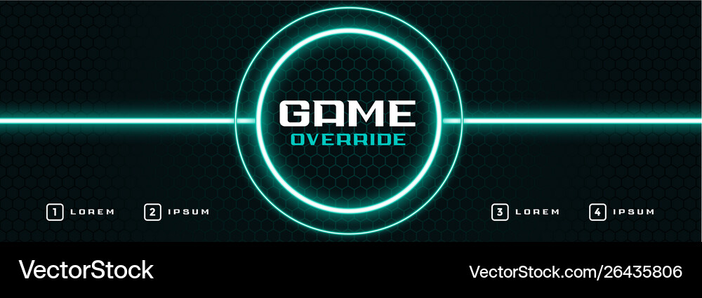 Stylish digital neon lights banner design Vector Image