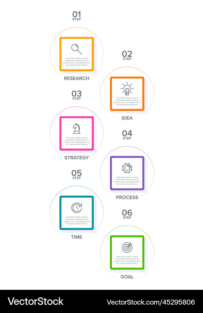Vertical infographic design with icons and 6 Vector Image