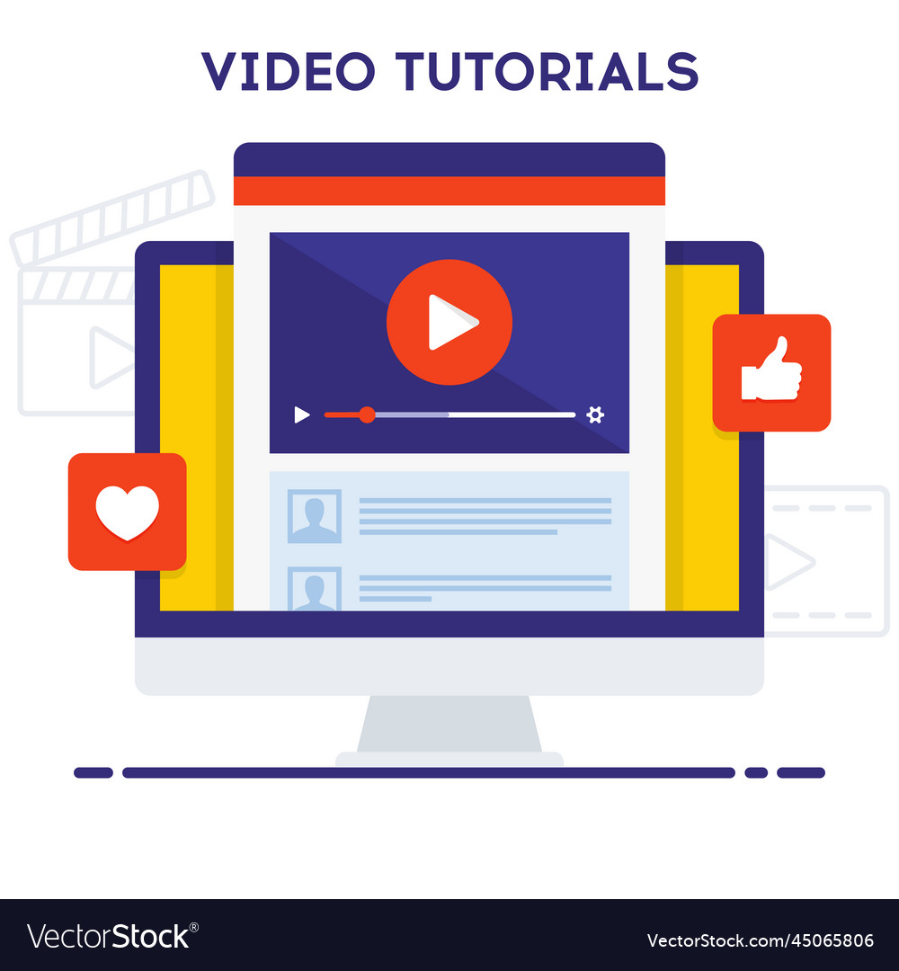 Video tutorials icon concept Royalty Free Vector Image