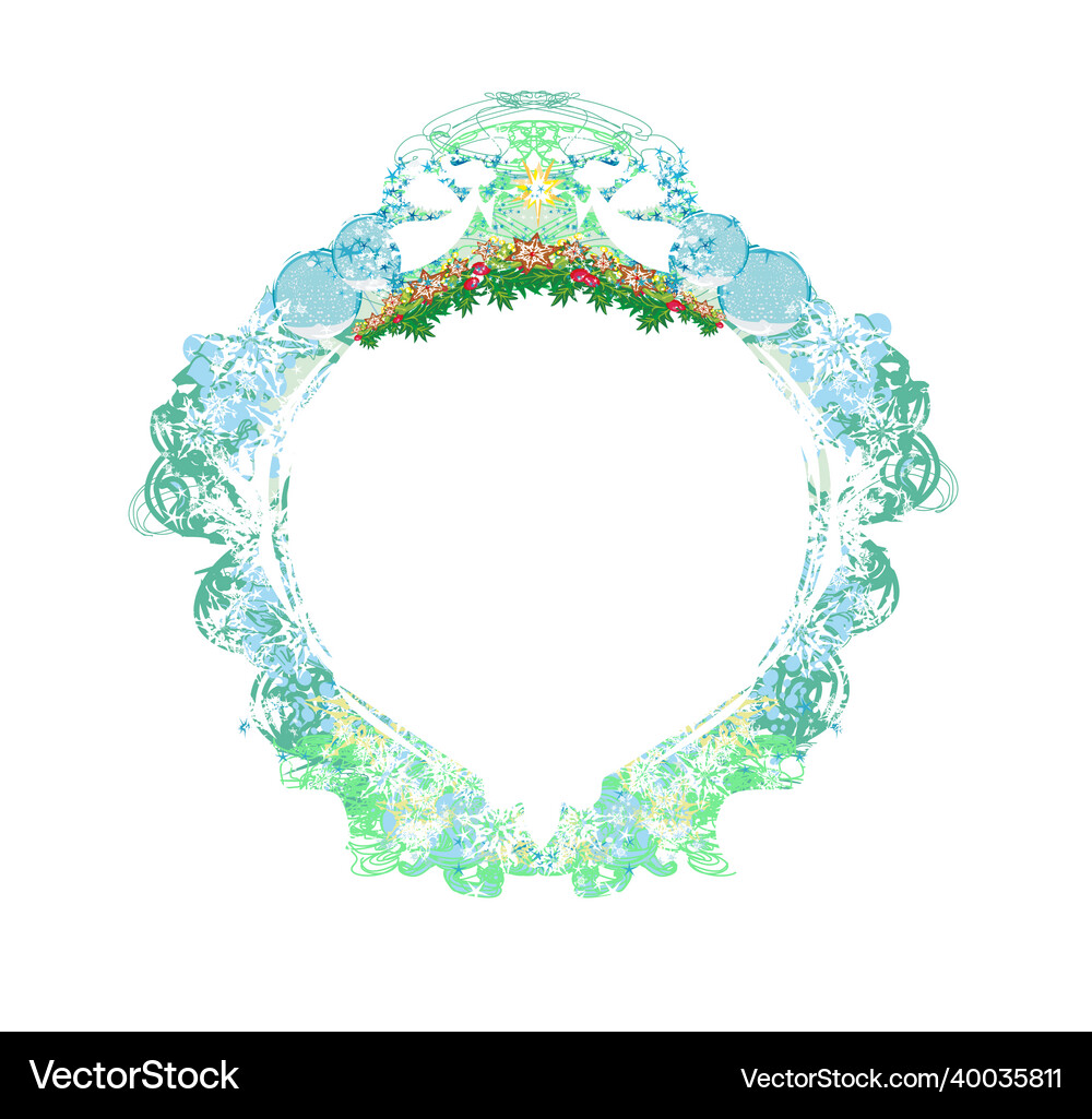 Abstract christmas card with angels Royalty Free Vector