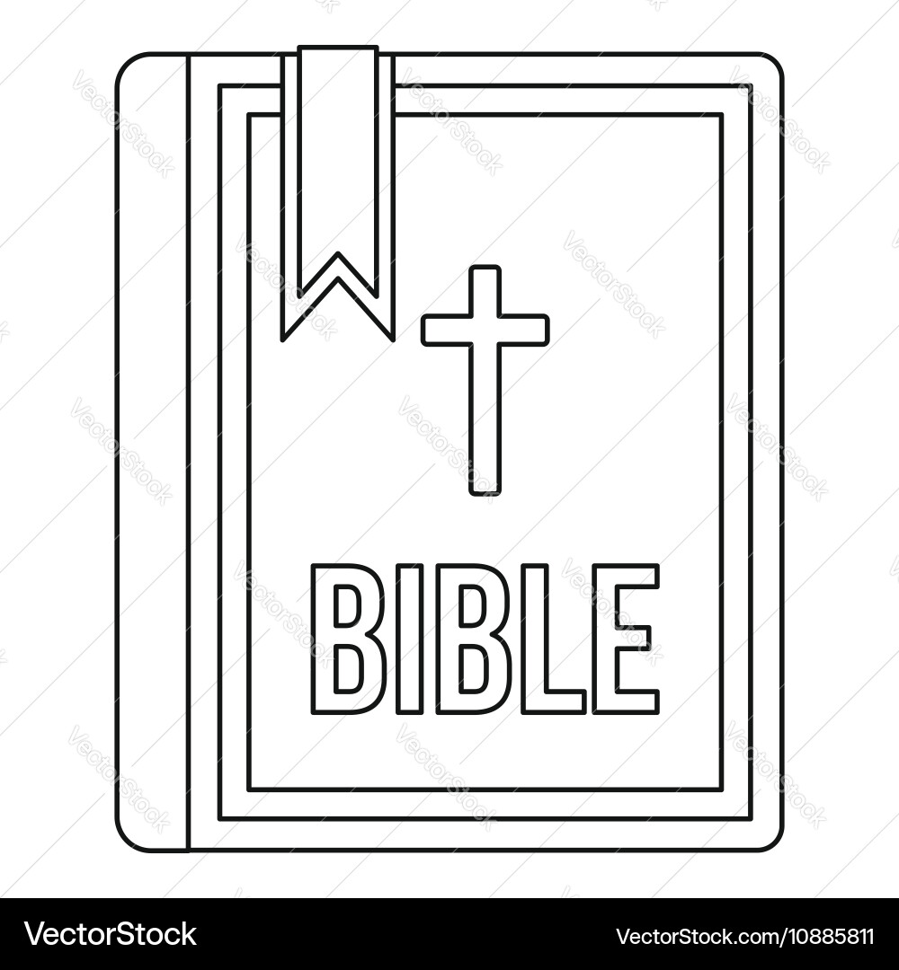Bible icon in outline style Royalty Free Vector Image