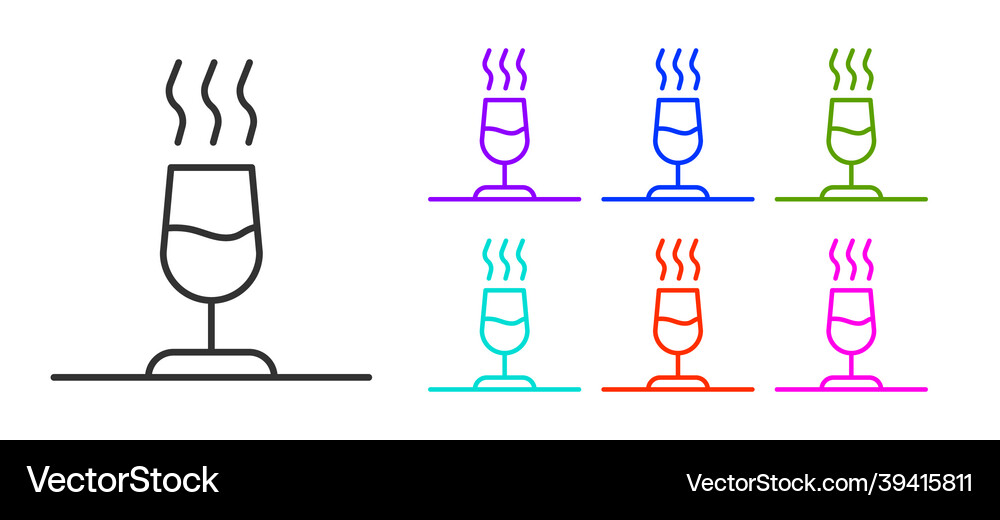 Black line wine tasting degustation icon isolated Vector Image