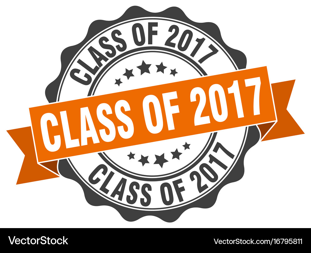 Class of 2017 stamp sign seal Royalty Free Vector Image