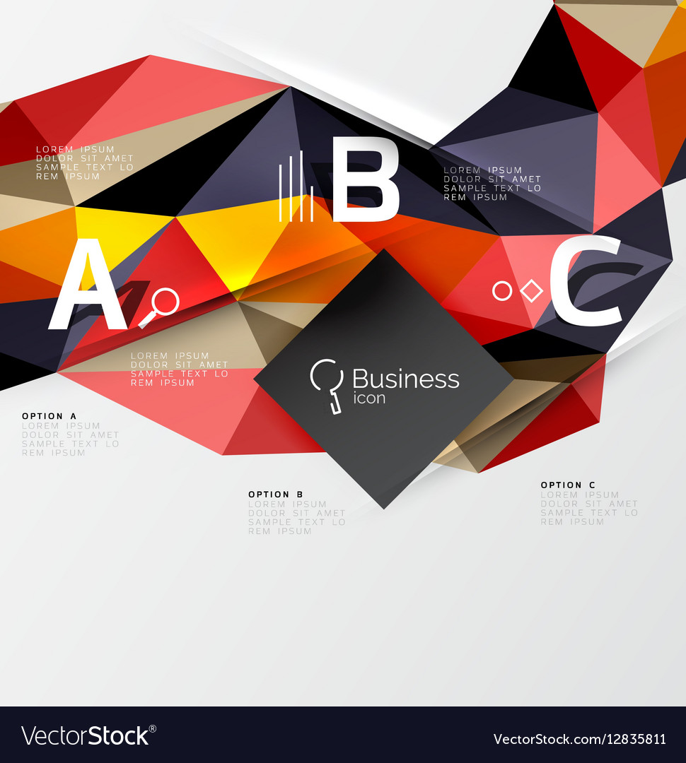 Colorful Triangle Mosaic 3d Geometric Object Vector Image